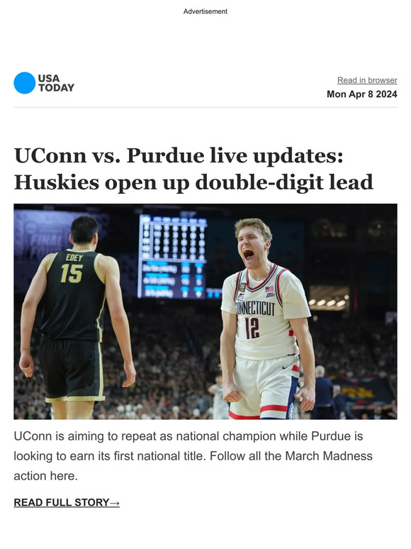 USA TODAY: Breaking: UConn wins NCAA men’s basketball national title ...