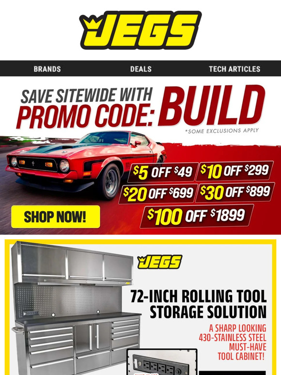 JEGS: Save Up to $100 OFF w/ Code: "BUILD" 💰 | Milled