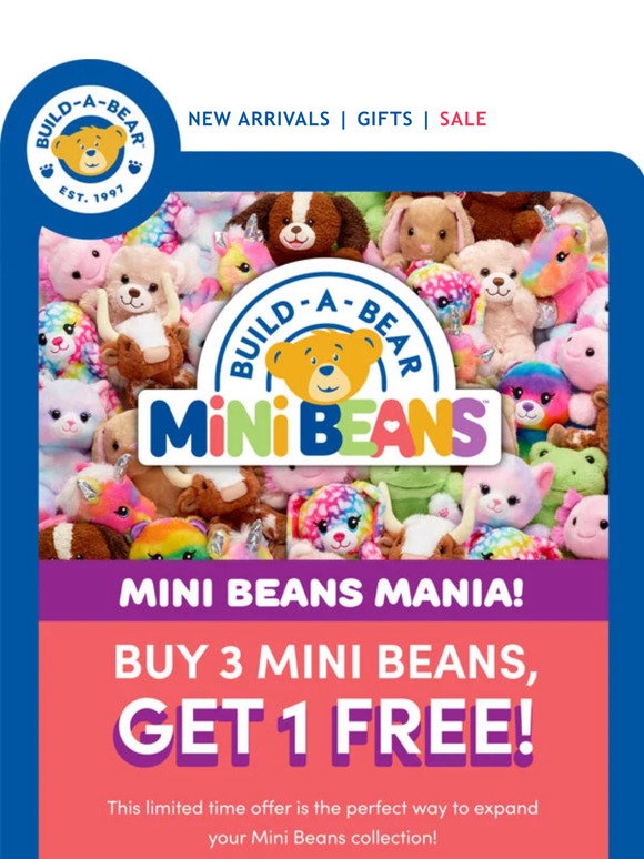 Build-A-Bear: Buy 3 Mini Beans, Get 1 FREE in Stores & Online! | Milled
