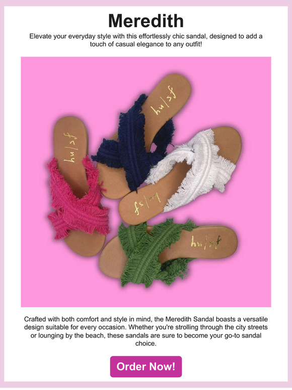 French Sole: Introducing Our Latest Arrival: The Meredith Sandal | Milled