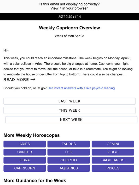 Astrology: Your Weekly Horoscope Overview - Mon Apr 08 | Milled