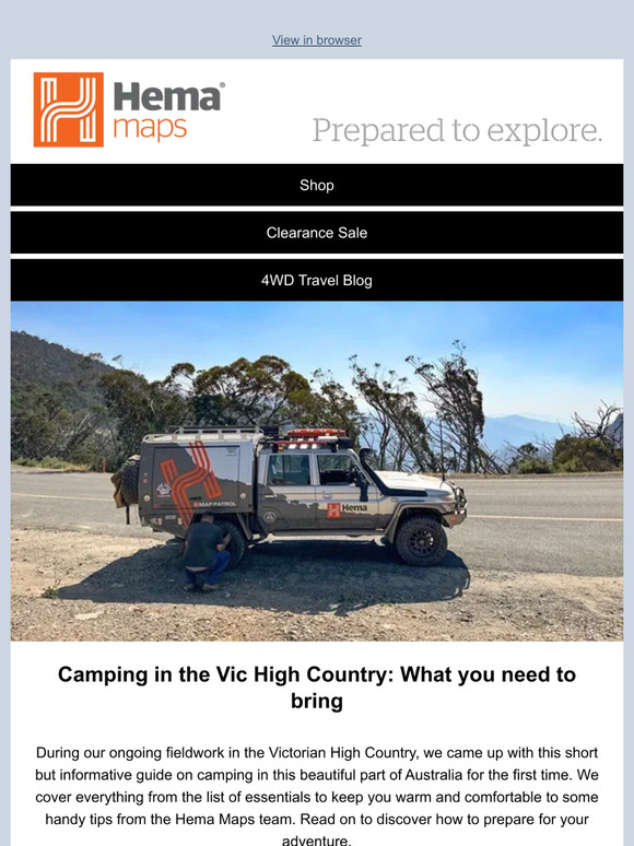 Hema Maps: Here's what you need to camp comfortably in the Vic High ...