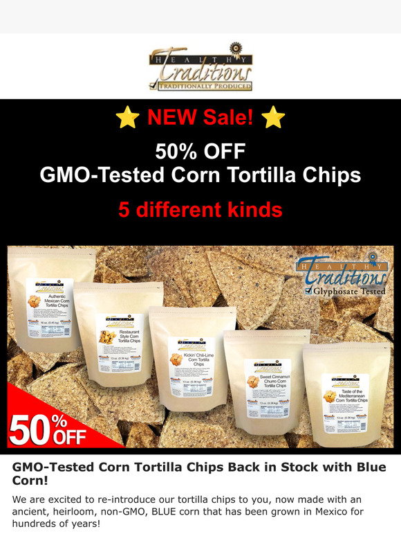 Tropical Traditions: 50% OFF Tortilla Corn Chips from GMO-Tested ...