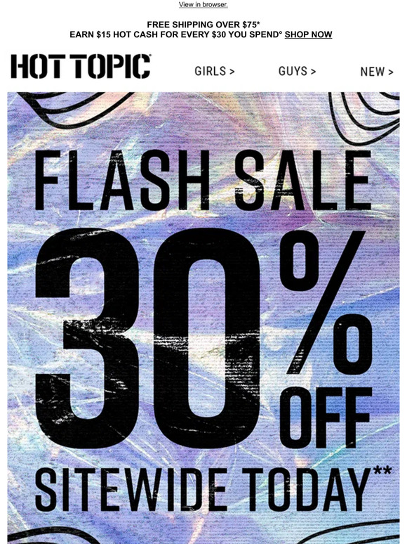 Hot Topic: 30% OFF to take your Tuesday to the next level 🎚️ | Milled