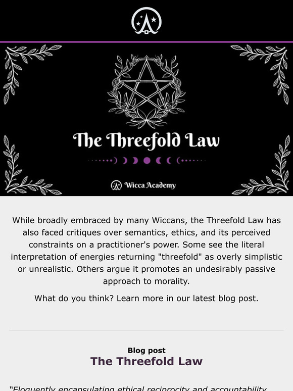 Wicca Academy: The Threefold Law: Guiding Light or Limiting Principle ...