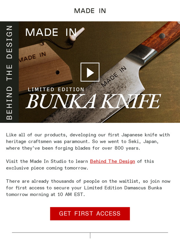 Made In: Discover Our Japanese Bunka Blade 🎥 | Milled