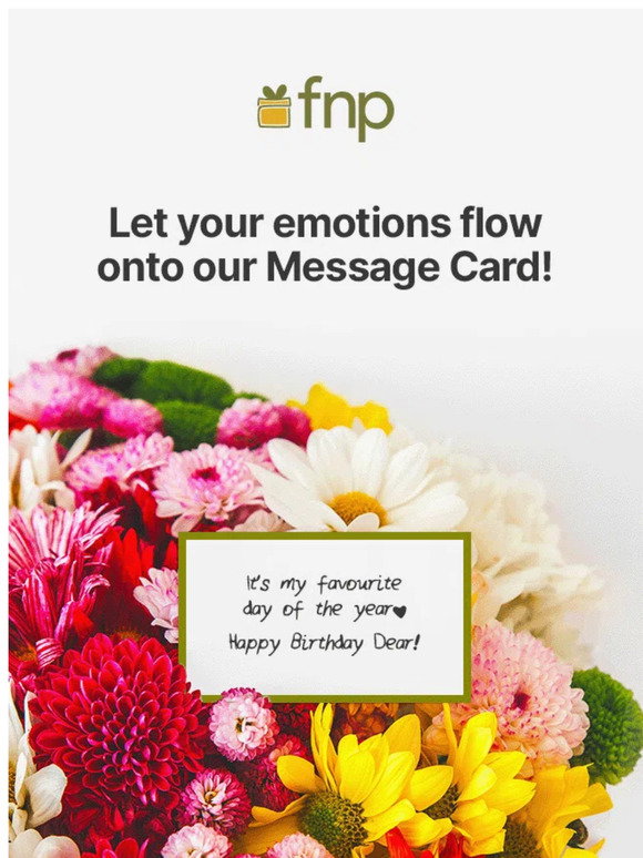 Ferns N Petals: Opt for a free Message Card! | Milled