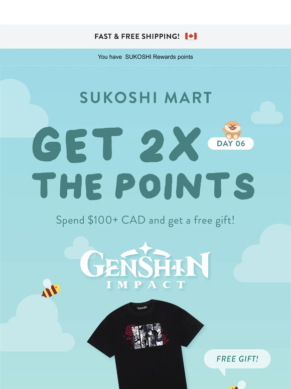 Sukoshi Mart: ⚔️ Genshin Impact©: 2x THE POINTS | Milled