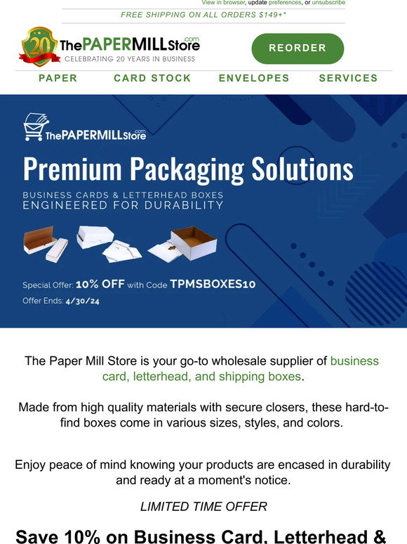 The Paper Mill Store: Discover Biz Card & Letterhead Packaging ...