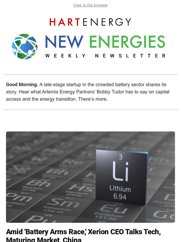 Hart Energy: New Energies: Battery Maker Xerion CEO; Emissions in ...