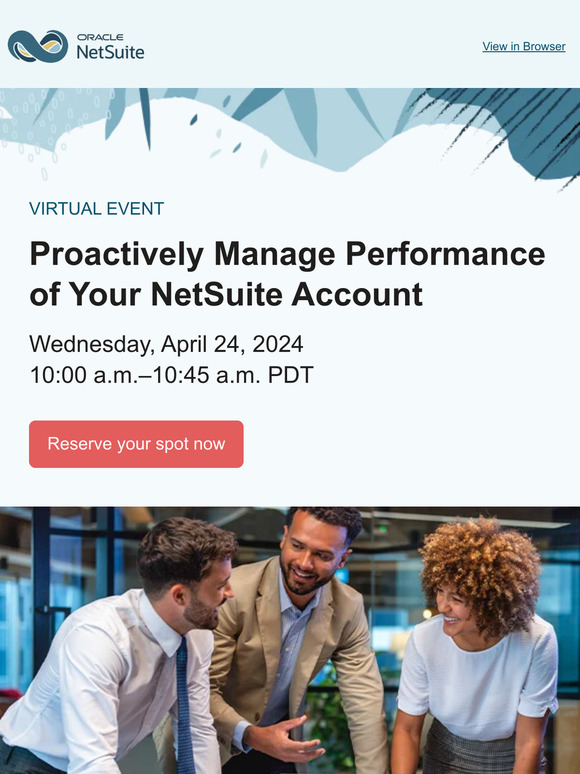 NetSuite: Virtual Event: Proactively Manage Performance of Your ...