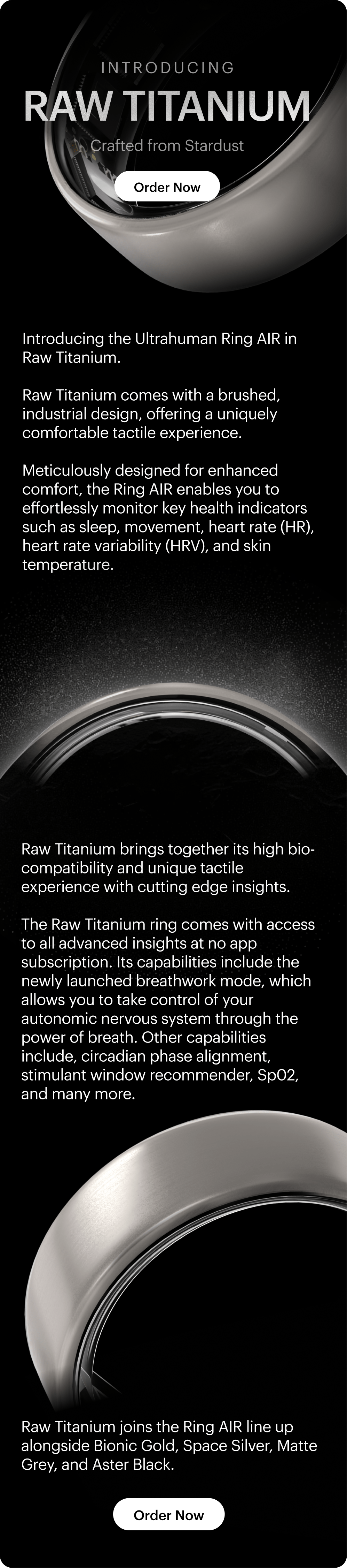 Ultrahuman Healthcare Pvt Ltd: Introducing the Ring AIR in Raw Titanium | Milled