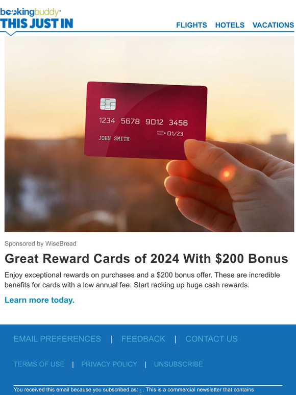 Booking Buddy: Great Reward Cards of 2024 With $200 Bonus | Milled
