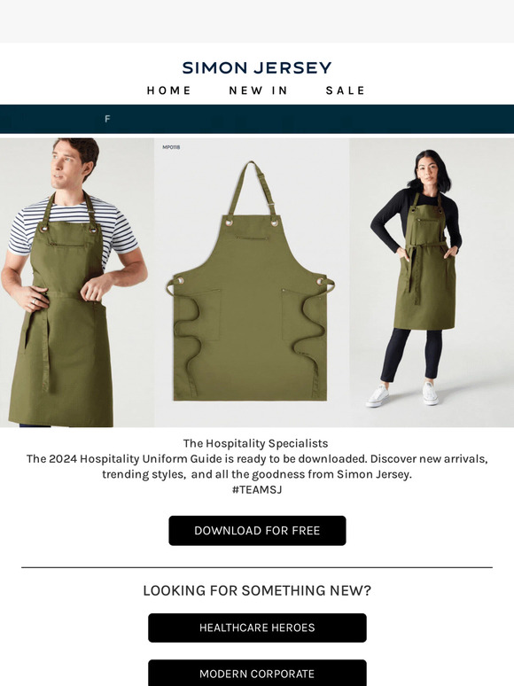 Simon Jersey: FREE 2024 Hospitality Uniform Guide ⬇️ | Milled