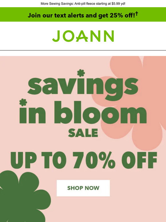 JoAnn: Savings in BLOOM 🌼 50% off ALL sewing & quilting cutting tools ...