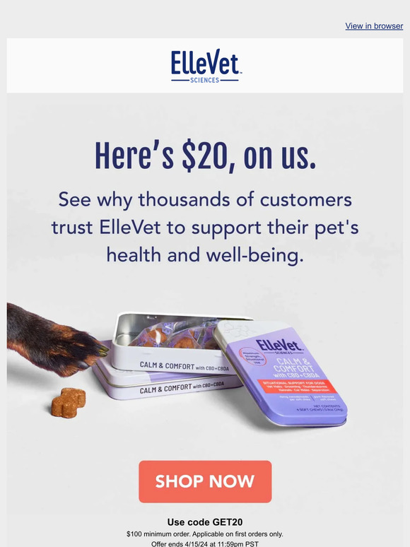 Ellevet Sciences: Here's $20! See what ElleVet can do for your pet. 🐾 ...