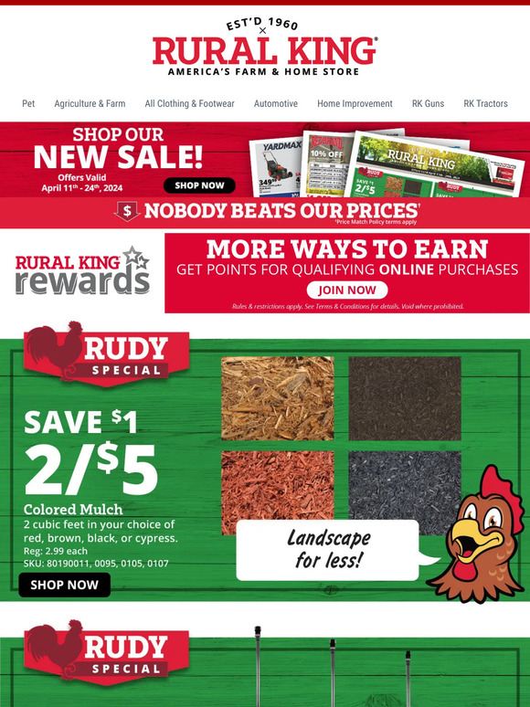Rural King: NEW Deals are Here! Landscape for Less w/Our Rudy Special ...