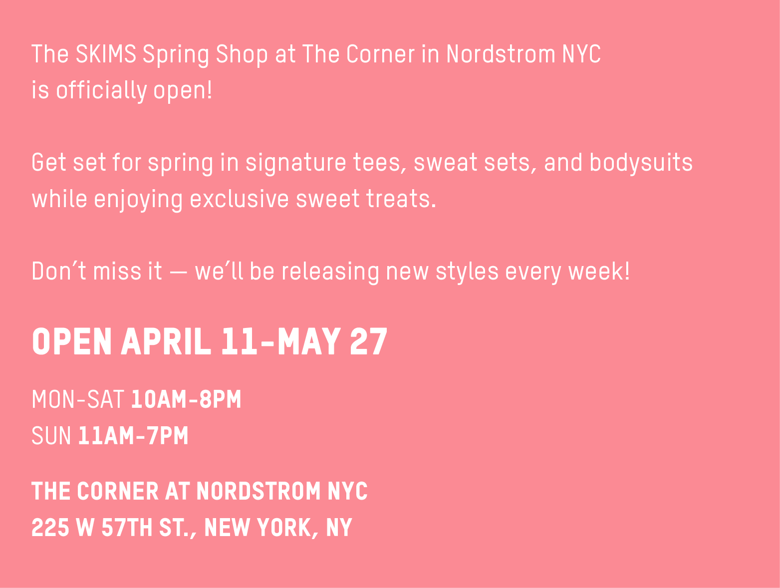 SKIMS: Now Open: SKIMS Spring Shop at Nordstrom | Milled