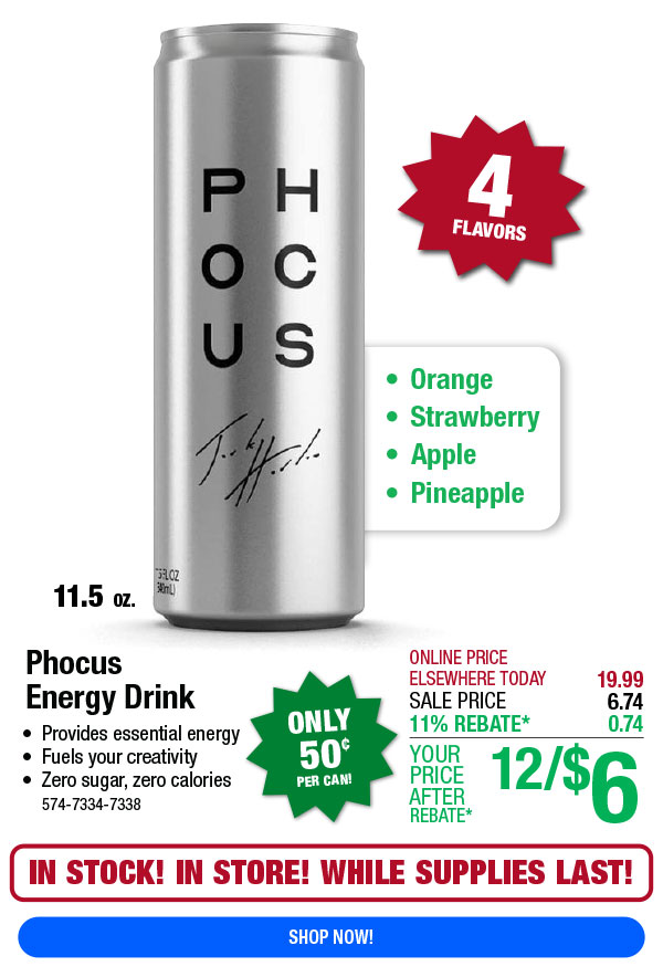 Menards: Phocus Energy Drink 12 Pack ONLY $6 After Rebate* PLUS New ...