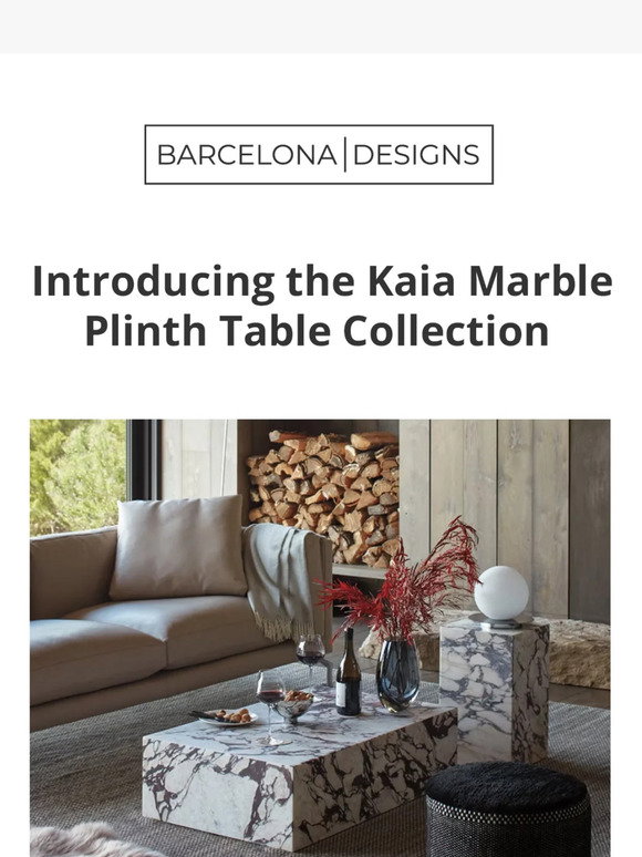 barcelona-designs: Introducing the Kaia Marble Plinth Table Collection ...