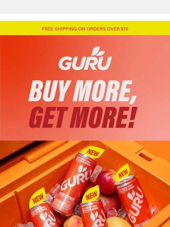 Guru Energy: IT’S OFFICIAL! Our newest flavour is HERE! 🍑🥭 | Milled