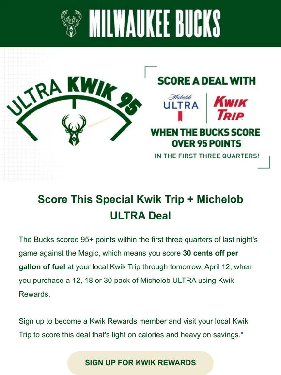Bucks Pro Shop: Score 30 Cents Off Per Gallon With This Special Deal ...