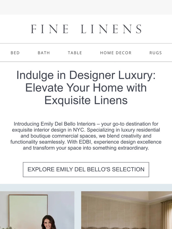 Fine Linens: Explore April's Exclusive Elegance: Emily Del Bello ...