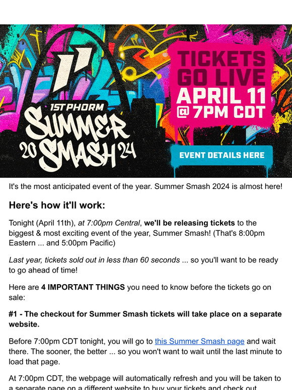 1st Phorm: Important Summer Smash Ticket Details | Milled