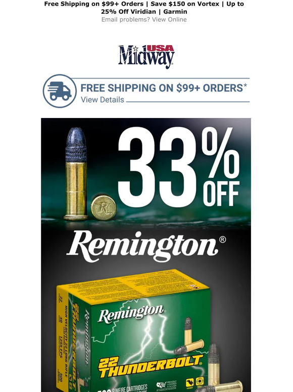 MidwayUSA: ⚡33% Off Rem Thunderbolt 22 LR Ammo | Milled