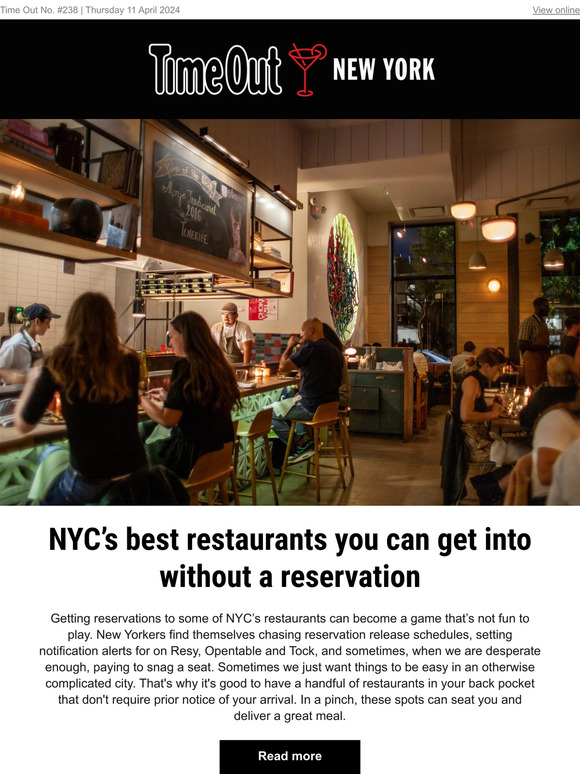 Time Out: The best NYC restaurants you don't need a resy for | Milled
