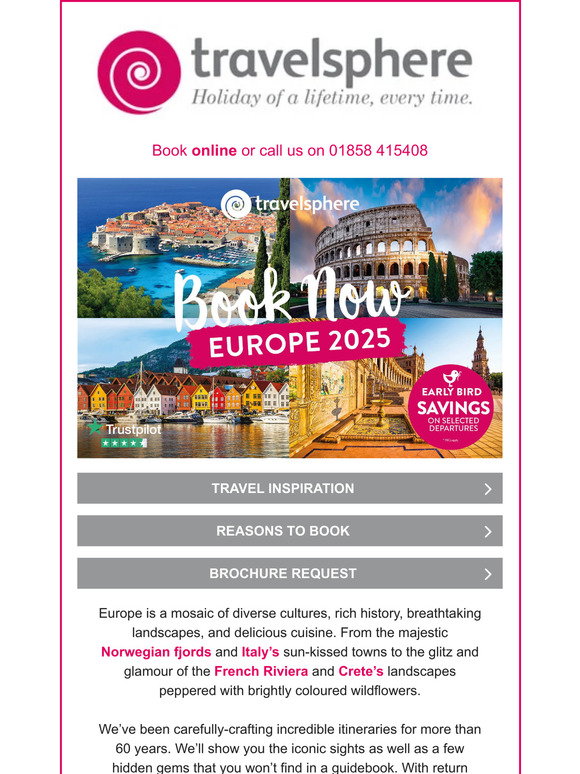 Travelsphere: Europe 2025 is now on sale | Save with our Early Bird ...