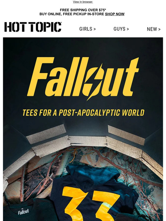 Hot Topic: Hey, vault dwellers! Grab Fallout merch 💥 | Milled