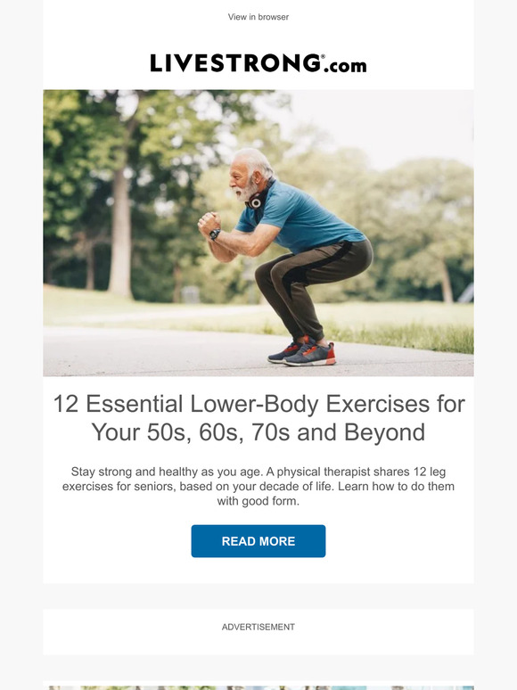 Livestrong: 12 Essential Lower-Body Exercises for Your 50s, 60s, 70s ...