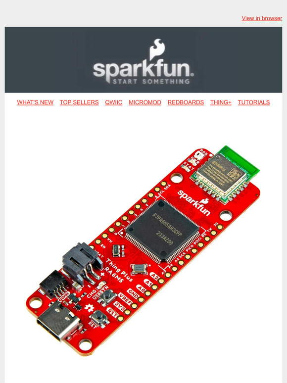 SparkFun: Introducing the RA6M5 Thing+ | Milled