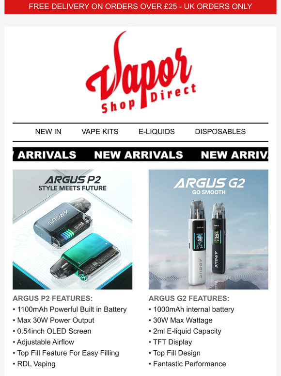 Vapor Shop Direct: NEW ARRIVALS | Voopoo Argus P2 & Argus G2 Out Now💥 ...