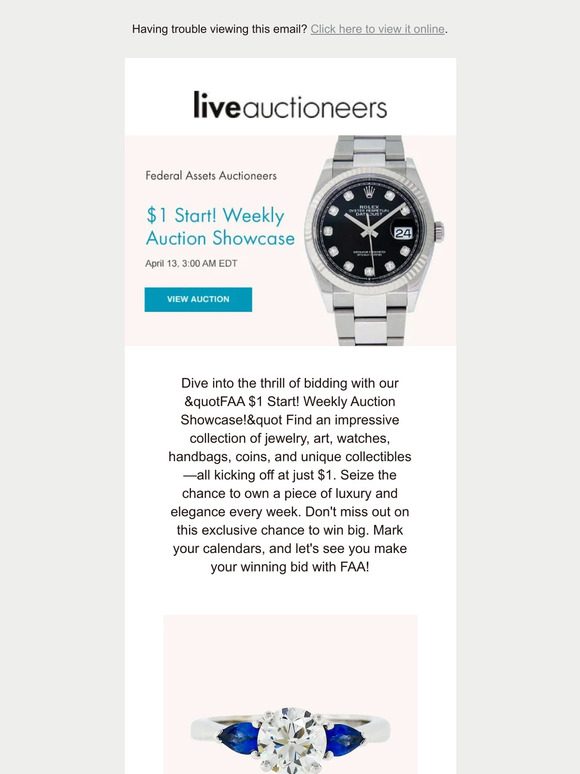 LiveAuctioneers: Federal Assets Auctioneers | $1 Start! Weekly Auction ...