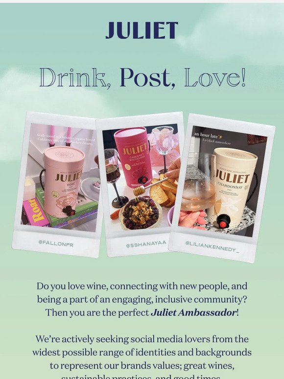 Drink Juliet: Love to share, friends? | Milled