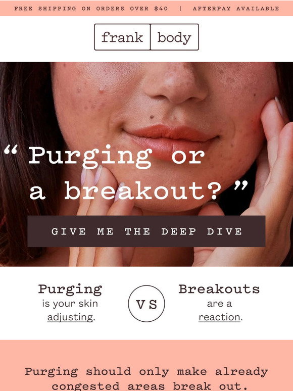 Frank Body: Umm is this purging or a breakout? | Milled