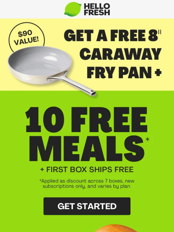 HelloFresh: 10 Free Meals + Free 8” Caraway Pan | Spring into Savings ...
