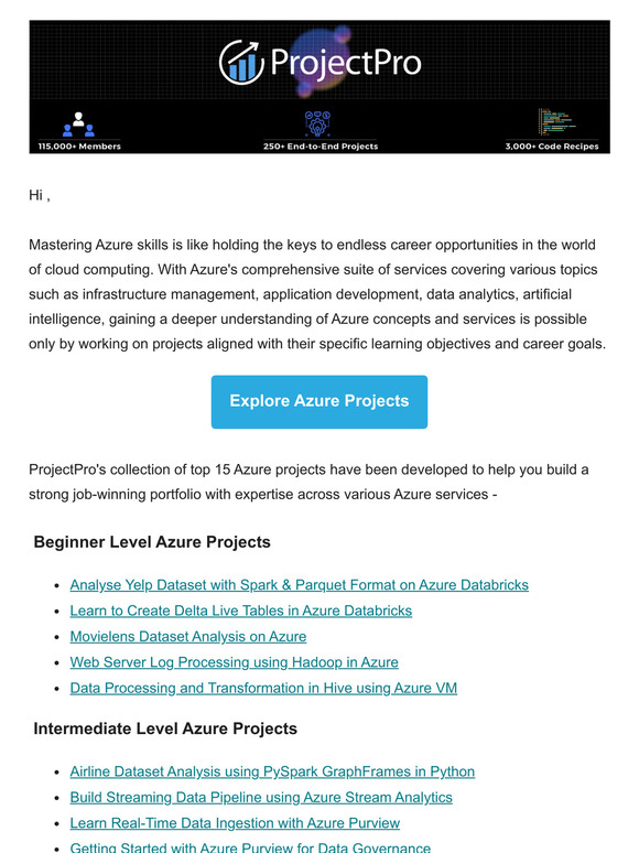ProjectPro: 15+ Enterprise-Grade Microsoft Azure Projects for Every ...