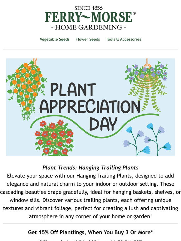 Ferry-Morse: Plant Appreciation Day- Hanging Trailing Plants 🌱 | Milled