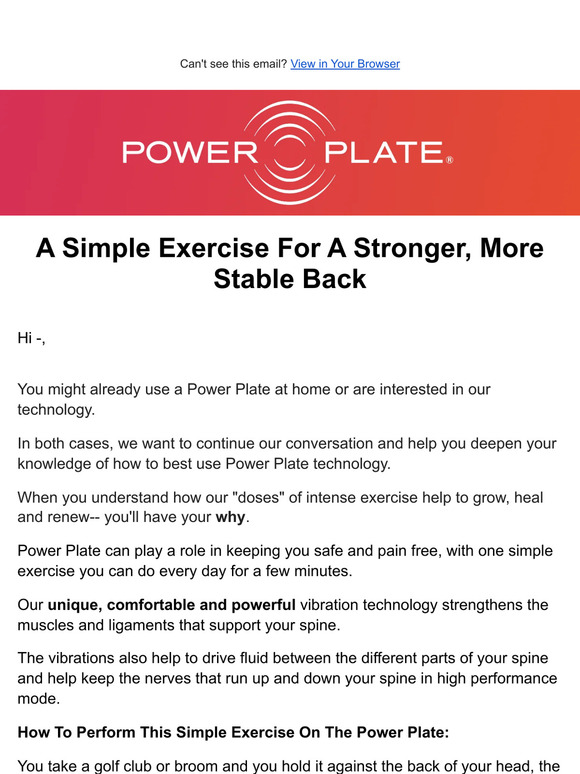 Power Plate: A Simple Exercise For A Stronger Back | Milled
