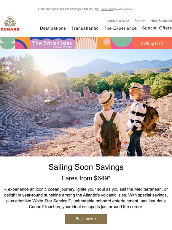 Cunard: Escape the everyday ... we're sailing soon | Milled