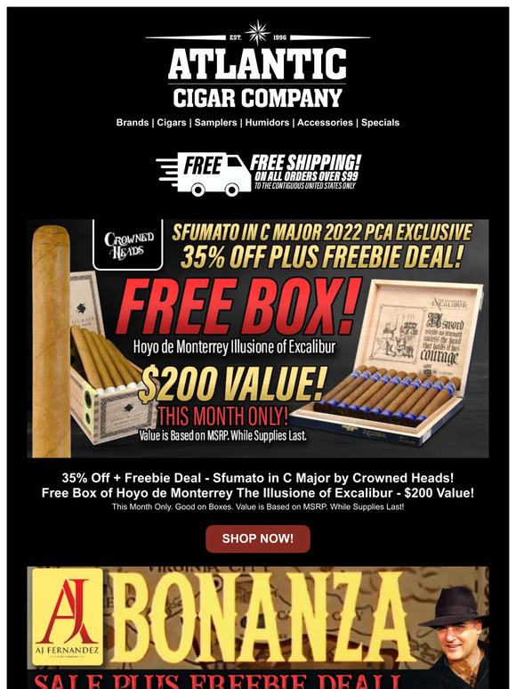 Atlantic Cigar Company: 35% Off + FREEBIE - Crowned Heads Sfumato in C ...