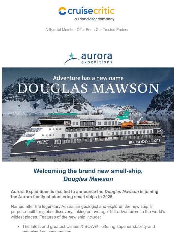 Cruise Critic: Brand new small ship joins Aurora Expeditions fleet | Milled