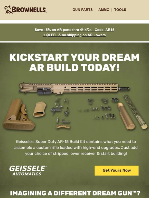 Brownells: Kickstart your dream AR build w/ a Geissele Super Duty Kit ...
