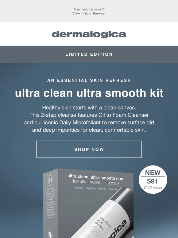Dermalogica: NEW: Ultra Clean, Ultra Smooth Kit | Milled