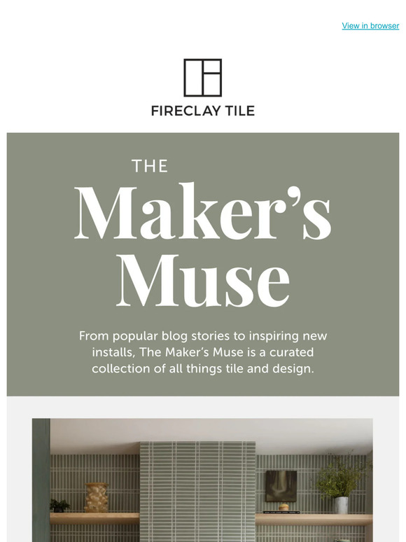 Fireclay Tile: Our April Maker's Muse is here 🌷 | Milled