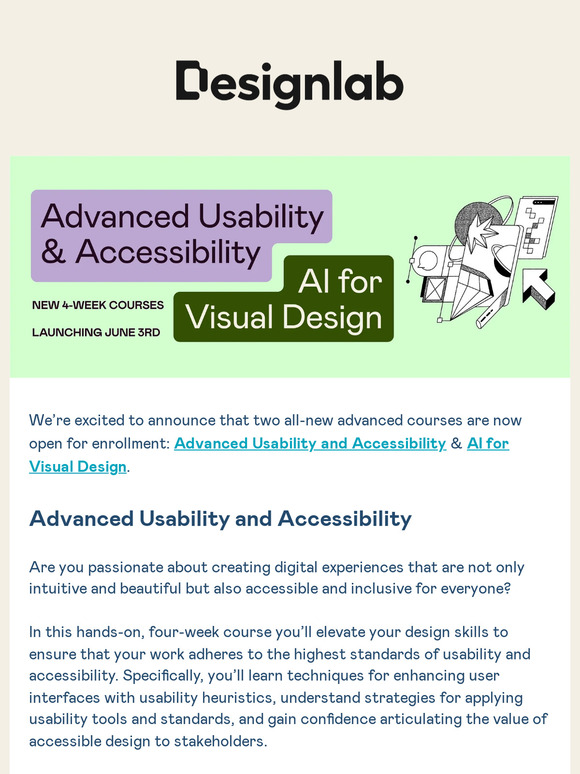 Designlab: 🚀 Two New Courses: Accessibility & AI 🚀 | Milled