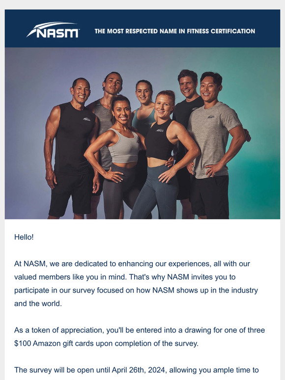National Academy of Sports Medicine: Help us Shape the Future of NASM ...